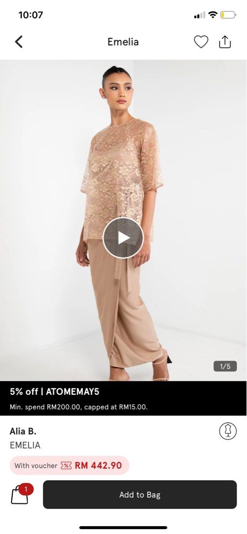 ALIA B EMELIA KURUNG, Women's Fashion, Muslimah Fashion, Baju Kurung ...