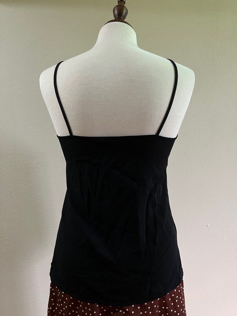 Uniqlo black basic top spaghetti straps on Carousell
