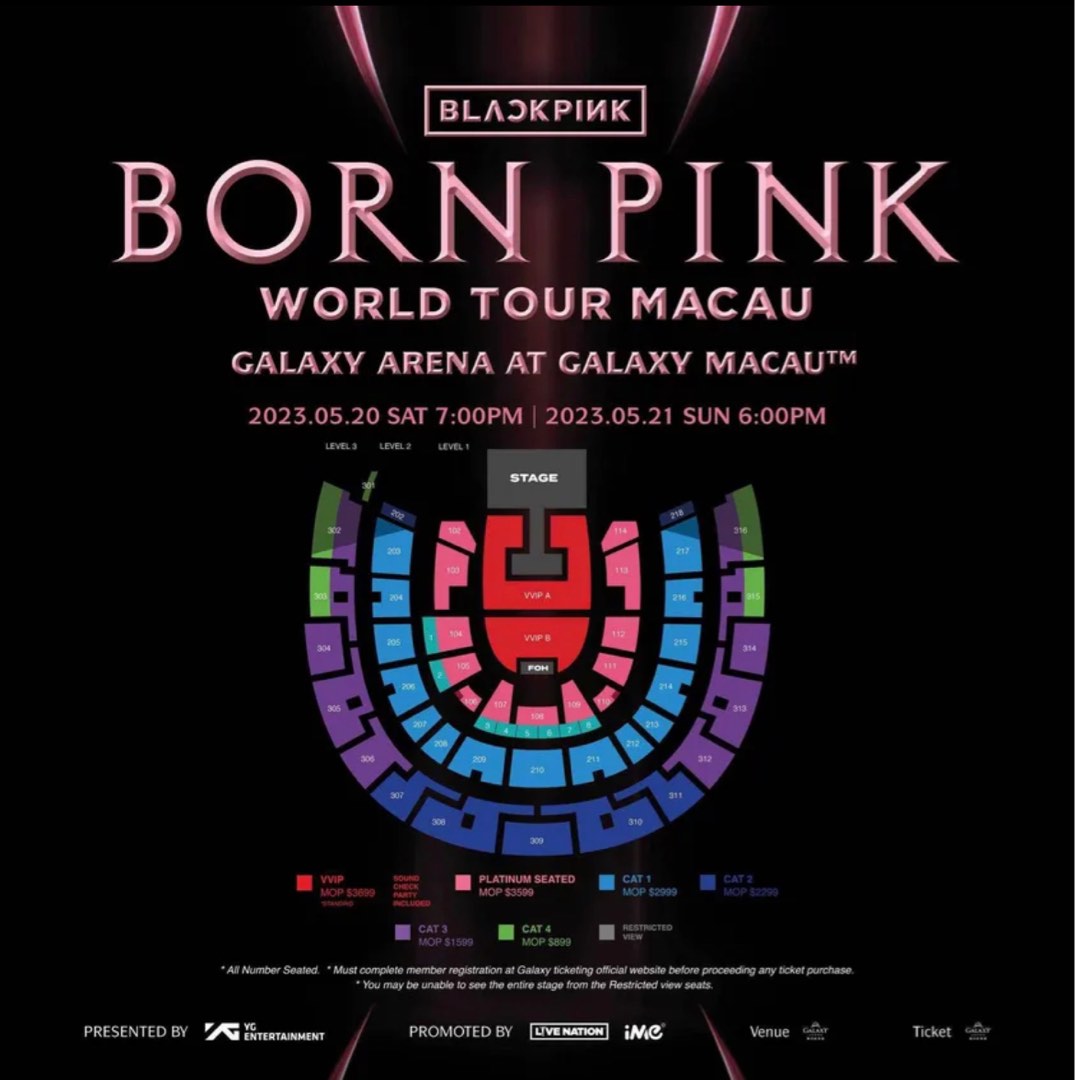 誠收Blackpink澳門場！！PM價錢, 門票＆禮券, 活動門票 - Carousell