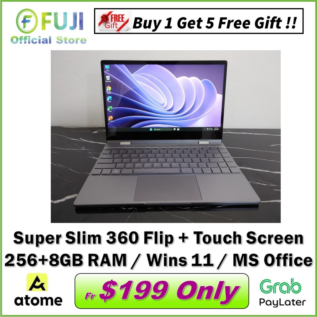 Brand New 360 Flip Touch Screen Laptop - 8GB RAM - 256GB SSD - Fast ...