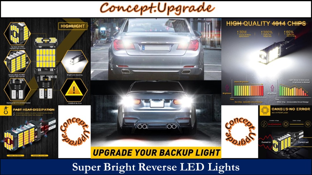 BRIGHTEST WHITE LED REVERSE LIGHTS UPGRADE, Car Accessories ...