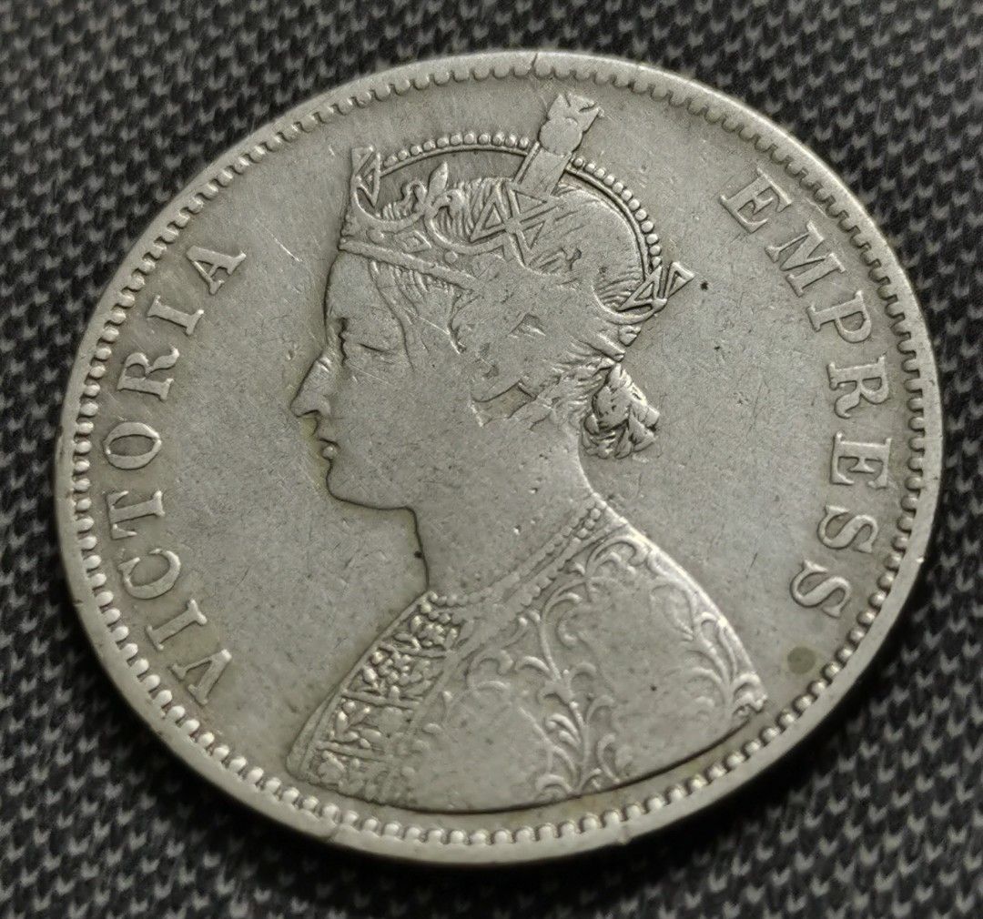 C536: 1878 India Queen Victoria One Rupee Silver Coin, Hobbies & Toys ...