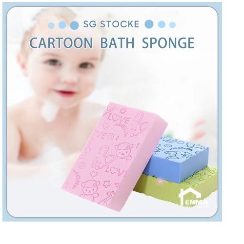 Cartoon Bath Sponge, Babies & Kids, Bathing & Changing, Baby Toiletries ...