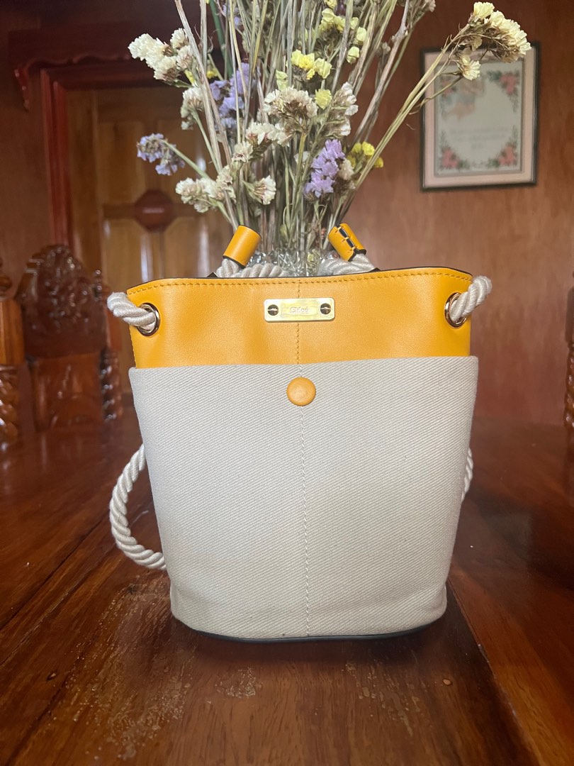 Chloe key small linen and bucket bag on Carousell