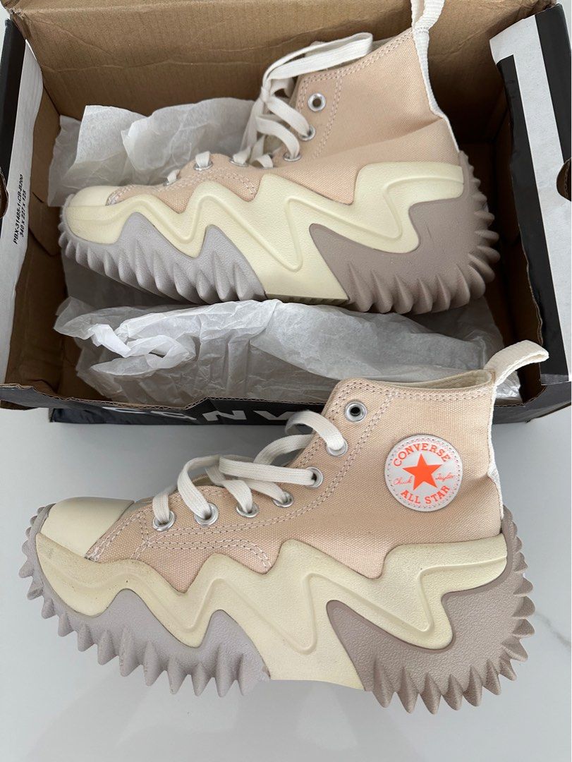 Converse Run Star Motion High (Cream), Women's Fashion, Footwear ...