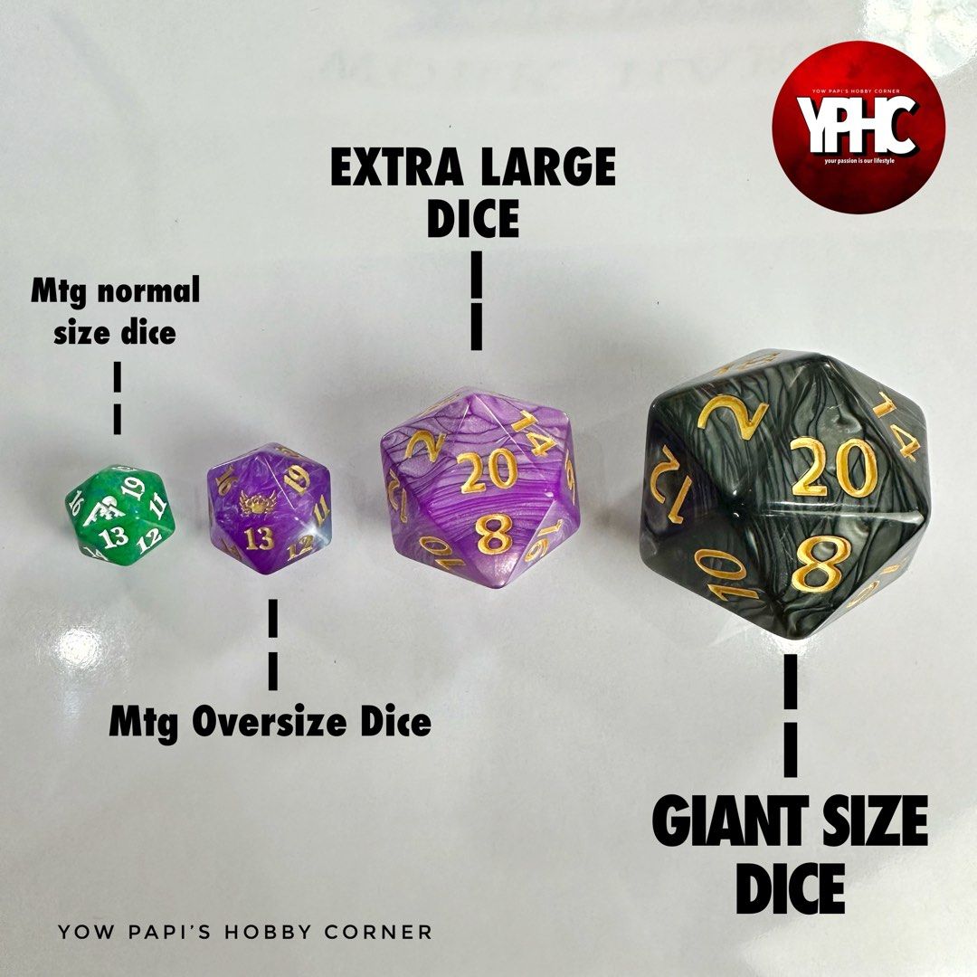 D2 ACRYLIC DICE BIG SIZES | DND | MTG | BOARD GAMES on Carousell