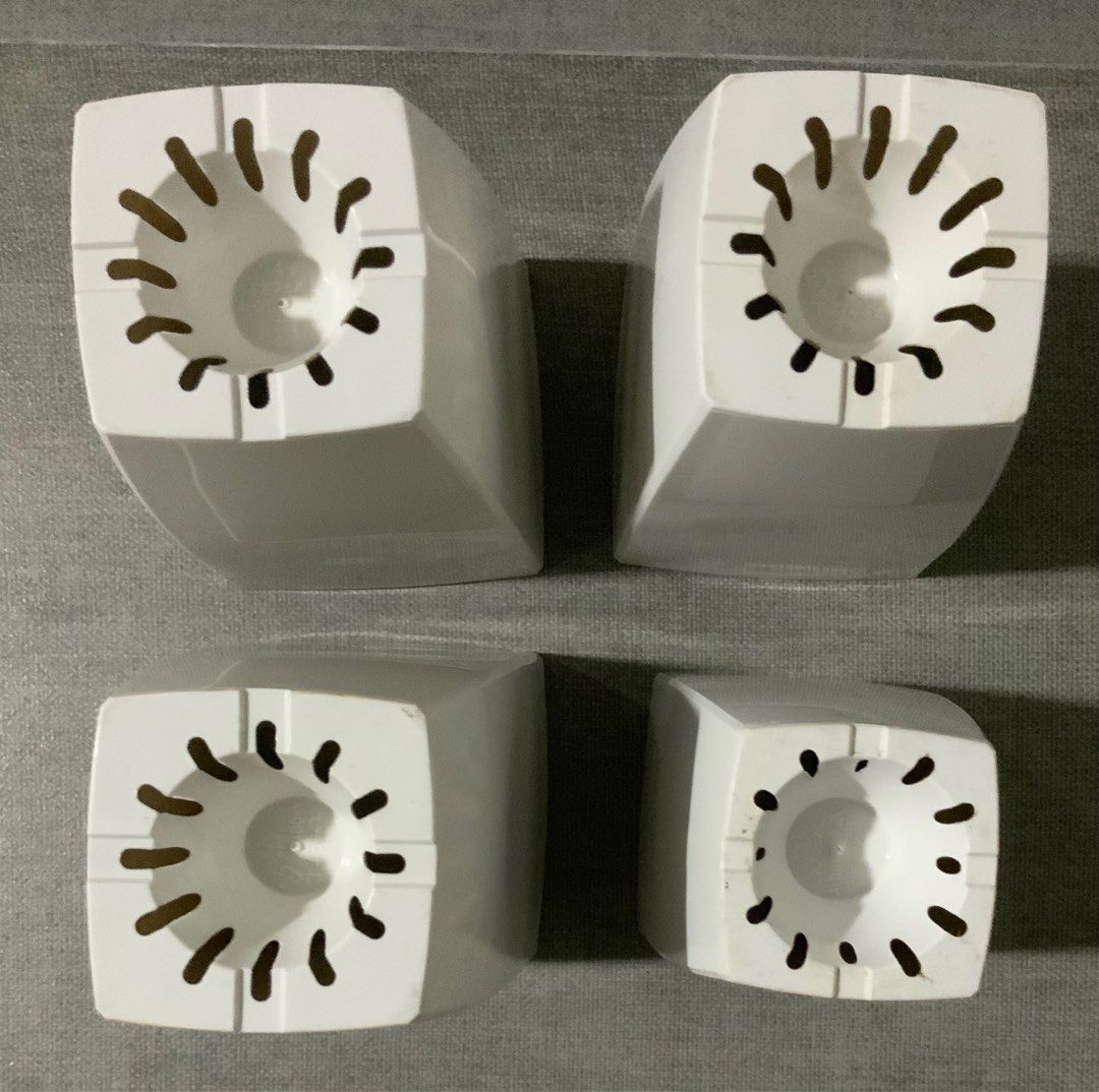 Daiso White Square Pots (4 Pots Bundle), Furniture & Home Living ...