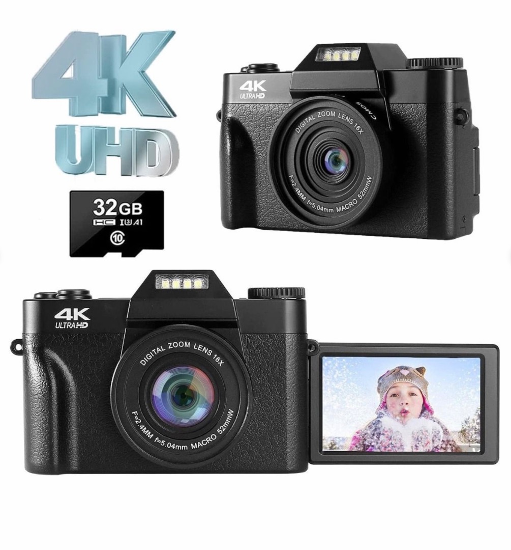 Digital Camera Vlogging Camera 4K 48.0MP Ultra HD Camera 16X Digital ...