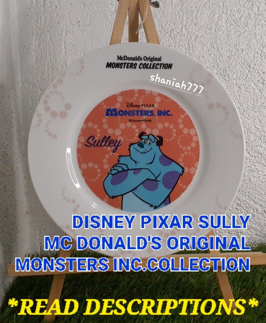 DISNEY Pixar SULLY Mc Donald's Original Monsters Inc.Collection Plate ...