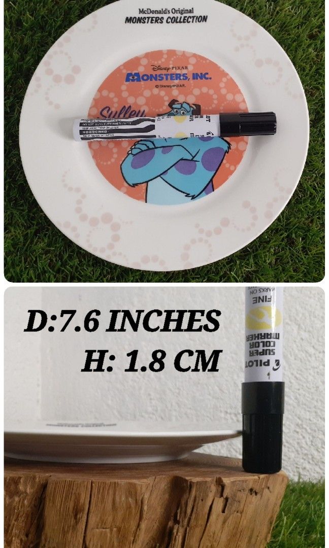 DISNEY Pixar SULLY Mc Donald's Original Monsters Inc.Collection Plate ...