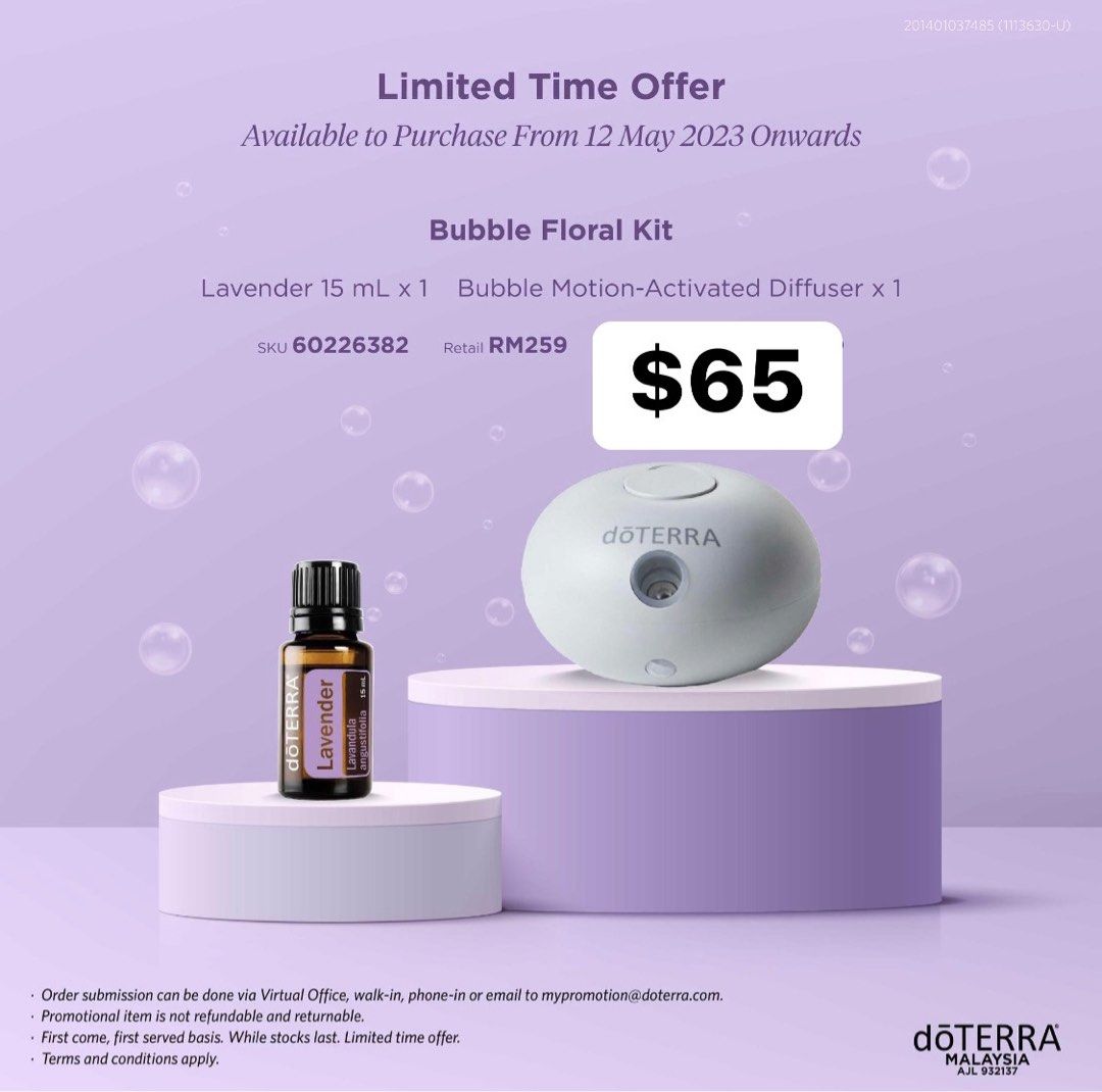 [LAST] doTERRA Bubble Diffuser (Limited Units), Furniture & Home Living, Home Fragrance on Carousell