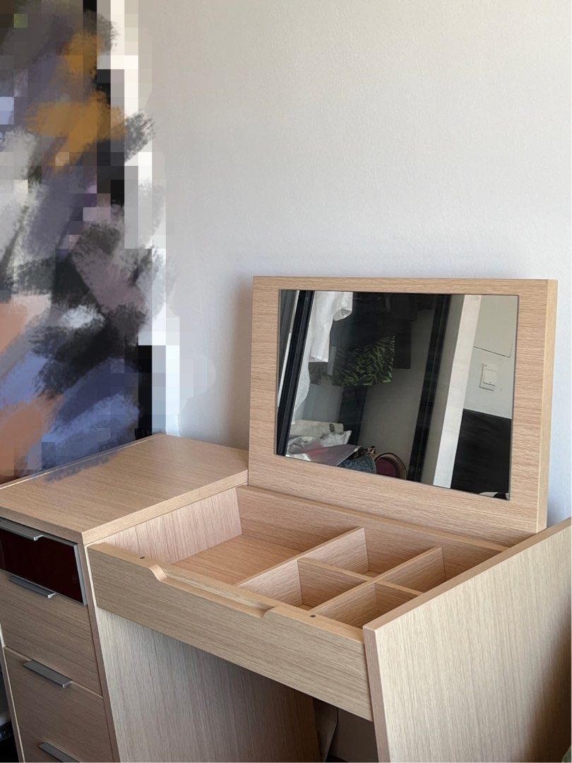 Dressing Table / Work Desk (foldable mirror), Furniture & Home Living ...