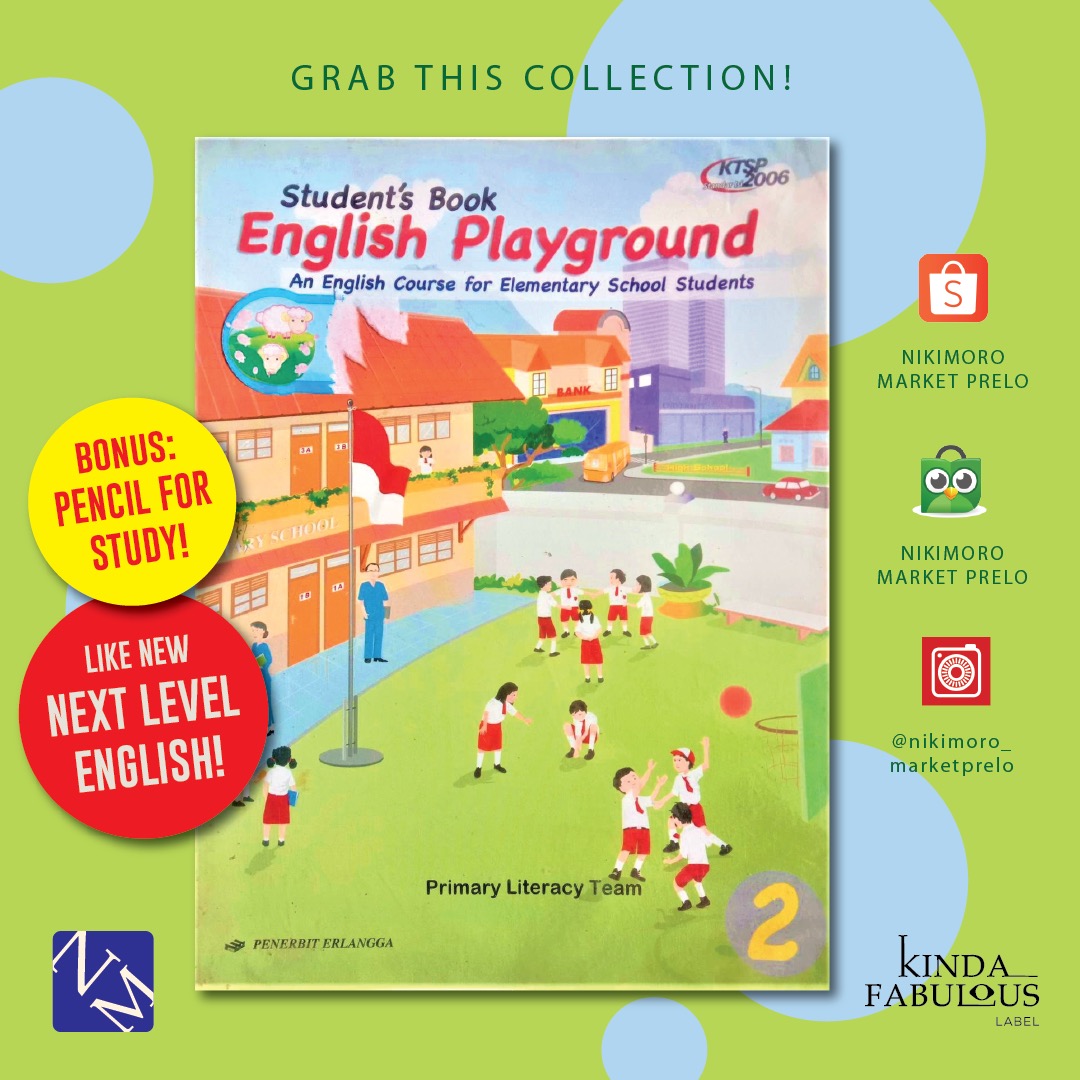 ERLANGGA Student's Book English Playground Kelas 2 SD, Buku & Alat Tulis, Buku di Carousell
