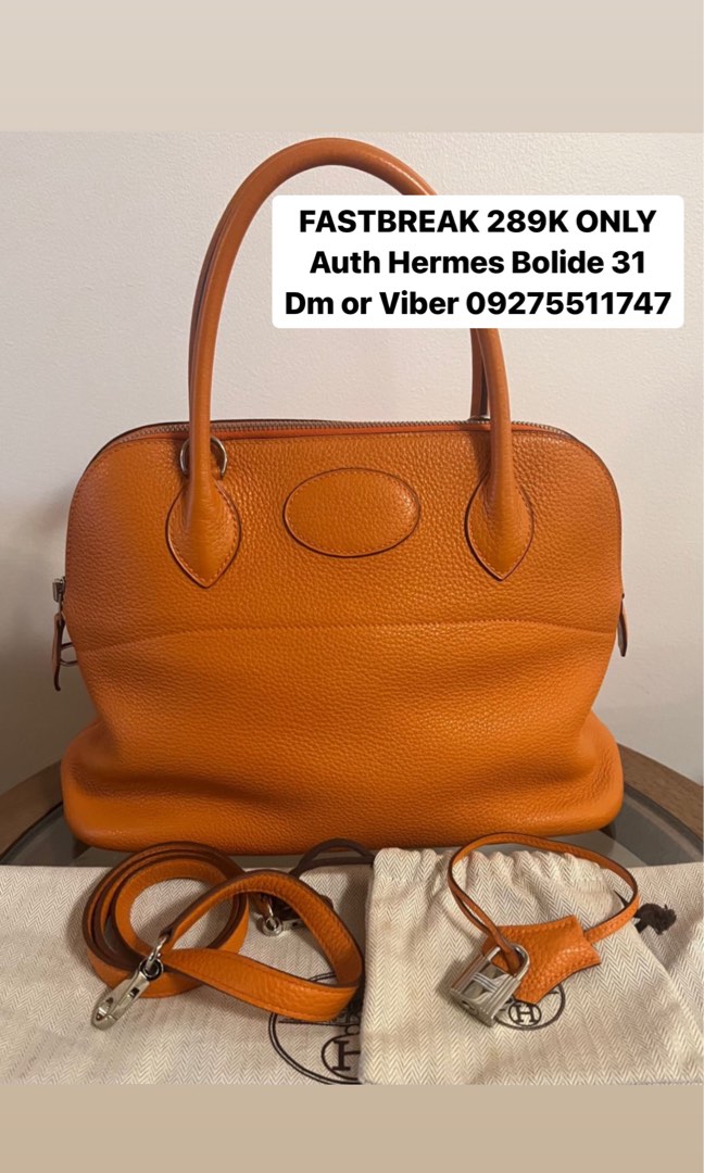 FASTBREAK Authentic Hermes Bolide 31 Orange Two way Bag on Carousell