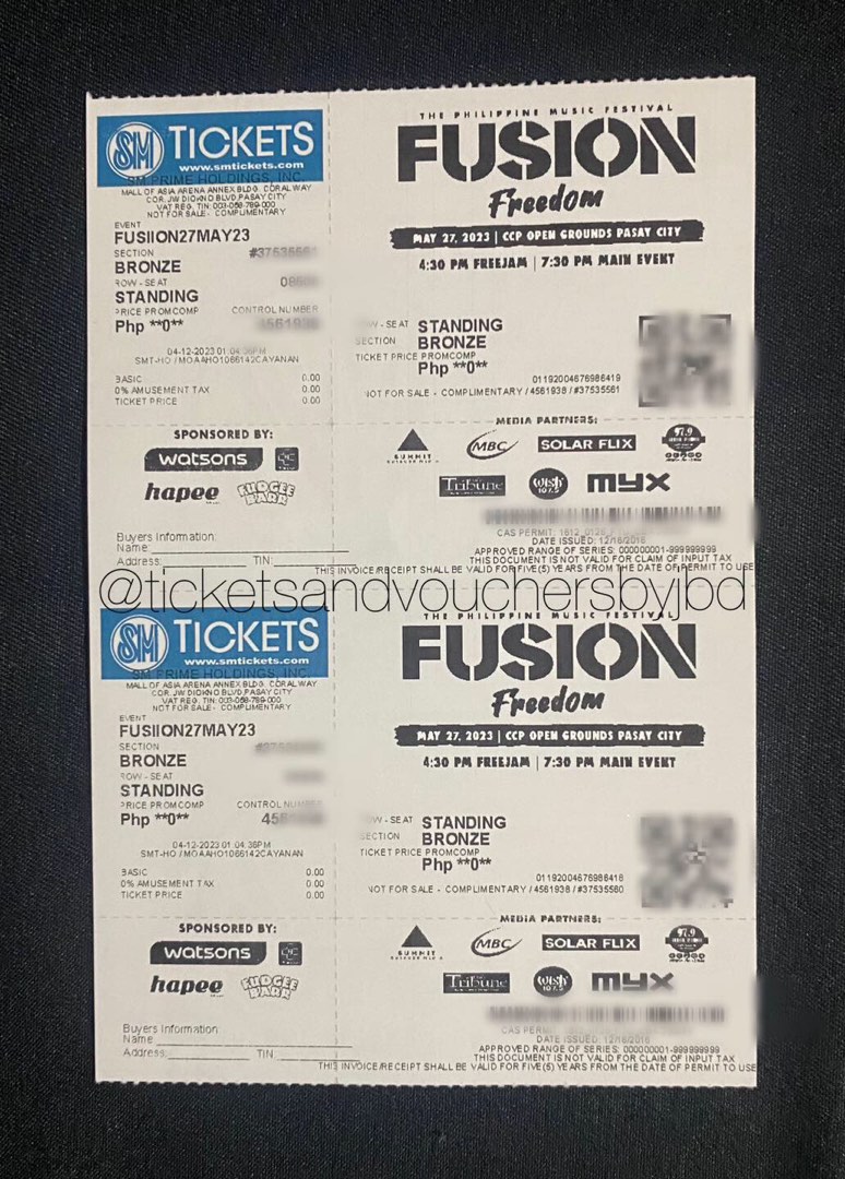FUSION FREEDOM, Tickets & Vouchers, Event Tickets on Carousell