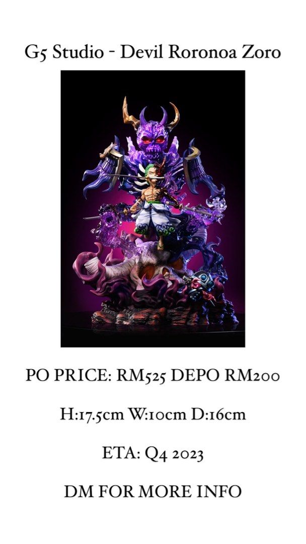 G5 Studio - Devil Roronoa Zoro, Hobbies & Toys, Toys & Games on Carousell