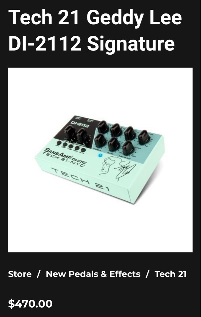 Geddy Lee Tech 21 DI-2112 Signature, Hobbies & Toys, Music & Media ...