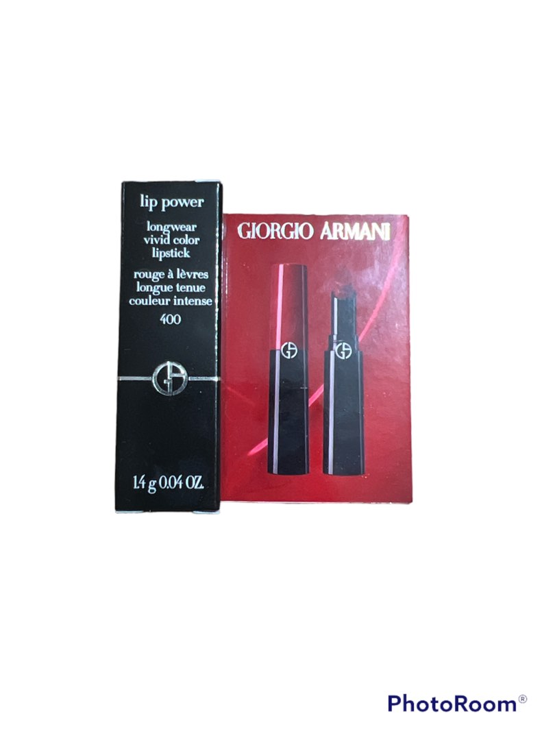 全新Giorgio Armani lip power 奢華絲緞訂製唇膏 400 精巧版, 香水、美妝、保養, 臉部彩妝、保養與清潔, 化妝品在旋轉拍賣