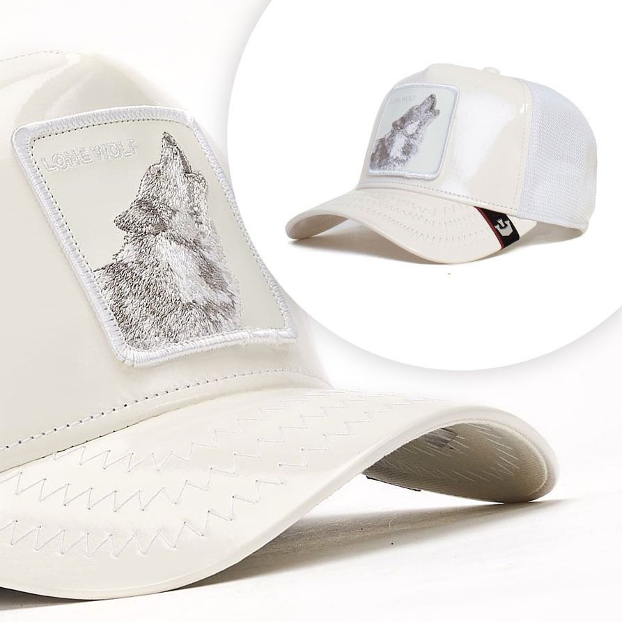Goorin Bros Cap - Lone Wolf Patent Leather White, Men's Fashion ...