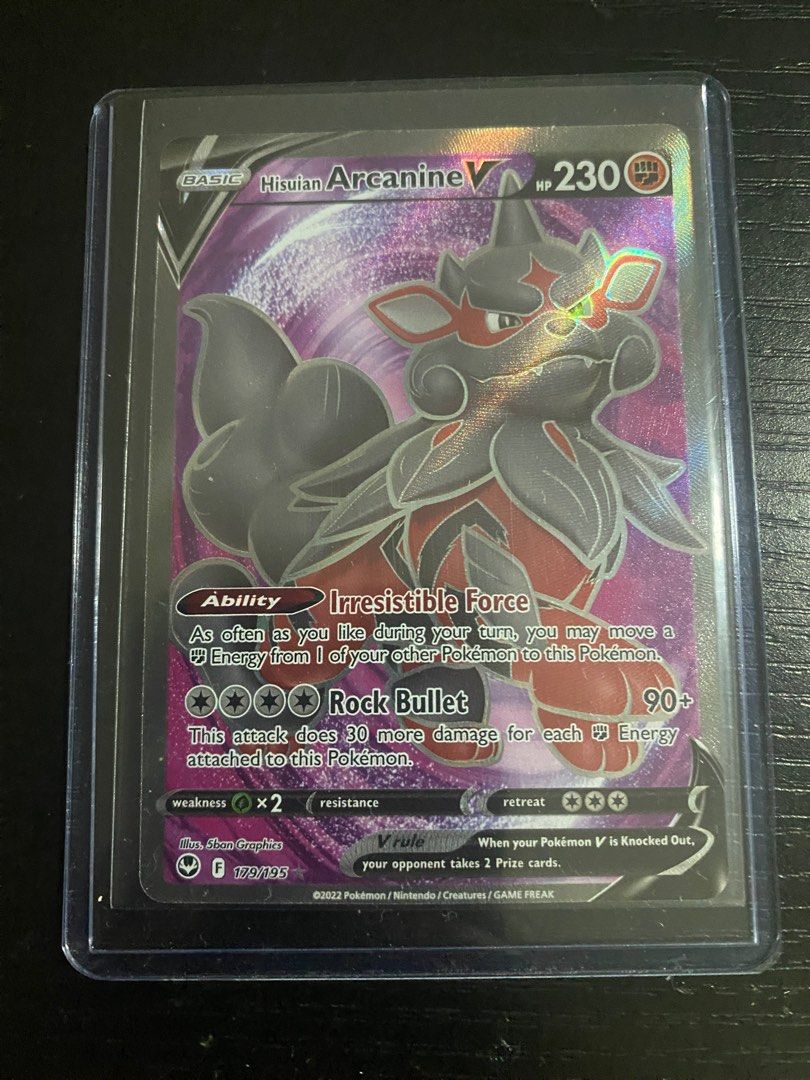 Hisuian Arcanine V Full Art Pokemon Silver Tempest 179/195 TCG Card ...