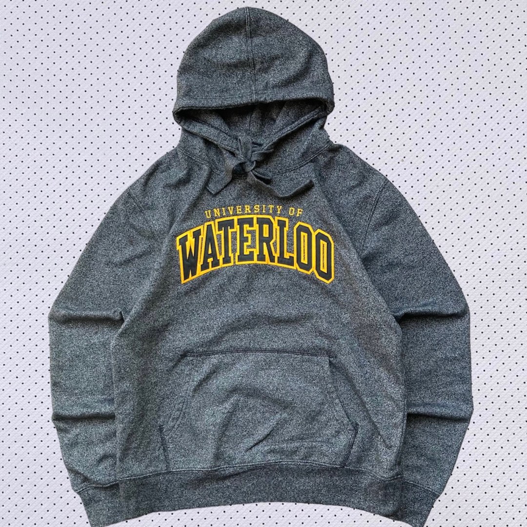 HOODIE WATERLOO UNIVERSITY, Fesyen Pria, Pakaian , Baju Luaran di Carousell
