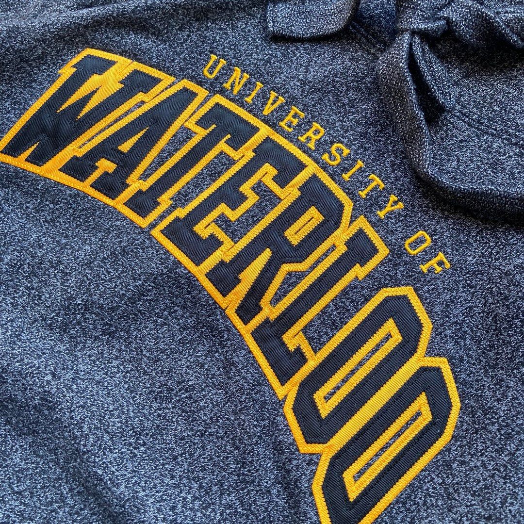 HOODIE WATERLOO UNIVERSITY, Fesyen Pria, Pakaian , Baju Luaran di Carousell