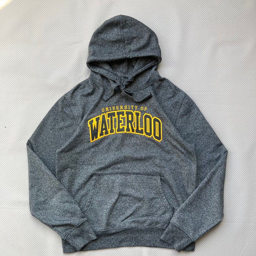 HOODIE WATERLOO UNIVERSITY, Fesyen Pria, Pakaian , Baju Luaran di Carousell