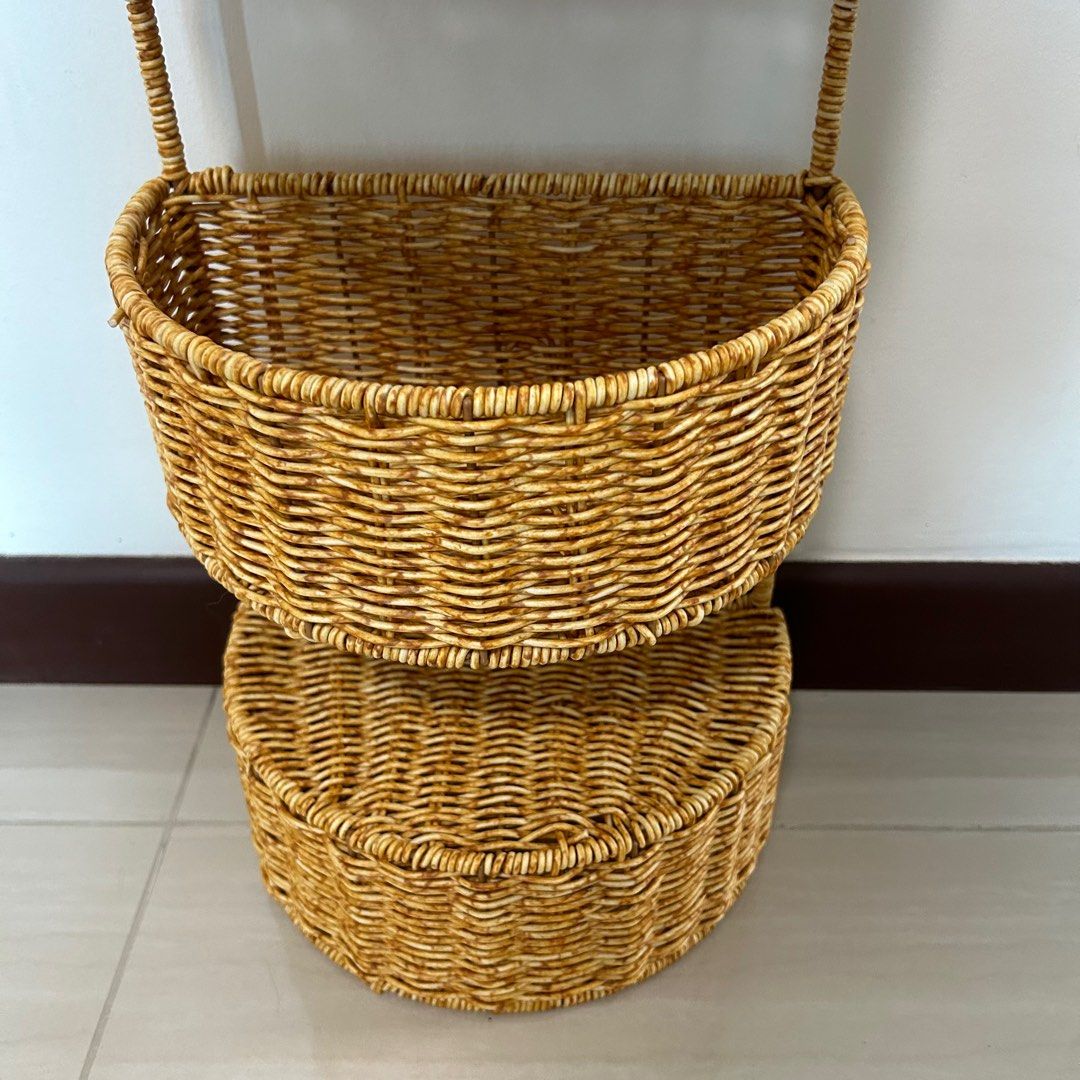 Imitation Rattan Woven Basket (Multi-Layer), Furniture & Home Living ...