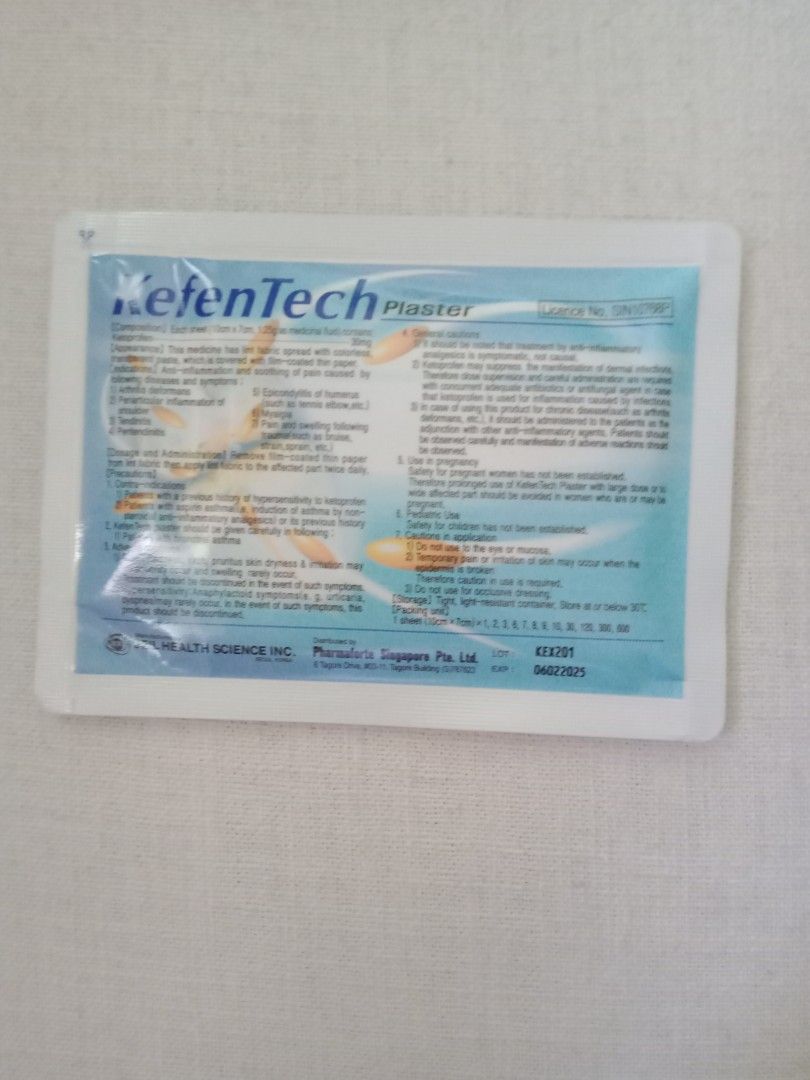 Kefentech Plaster 9 sheets Anti inflammatory Analgesic, Everything Else ...