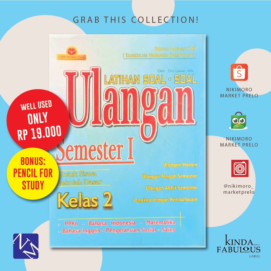 Latihan Soal-Soal Ulangan Semester 1 Kelas 2 SD, Buku & Alat Tulis ...