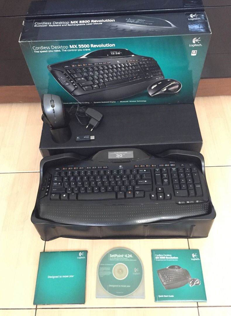 Logitech MX 5500 / MX5500 Revolution Cordless Desktop Keyboard & Mouse ...