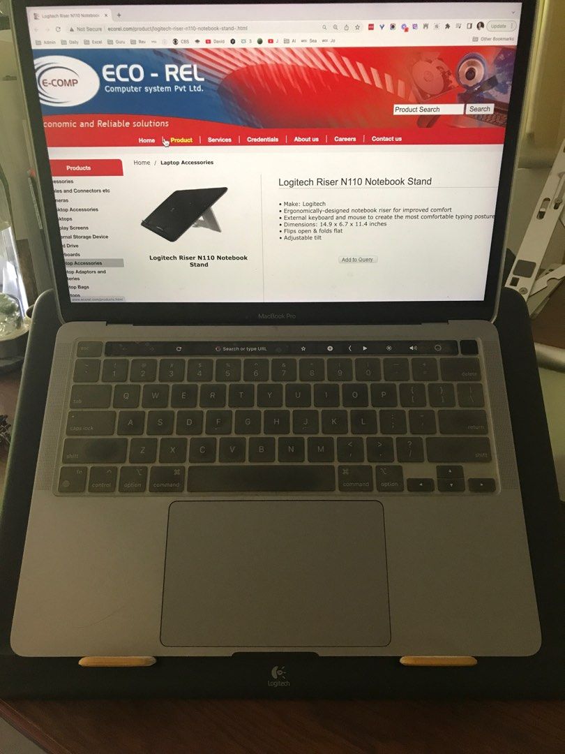 Logitech wireless keyboard K340 + notebook riser N110, Computers & Tech ...