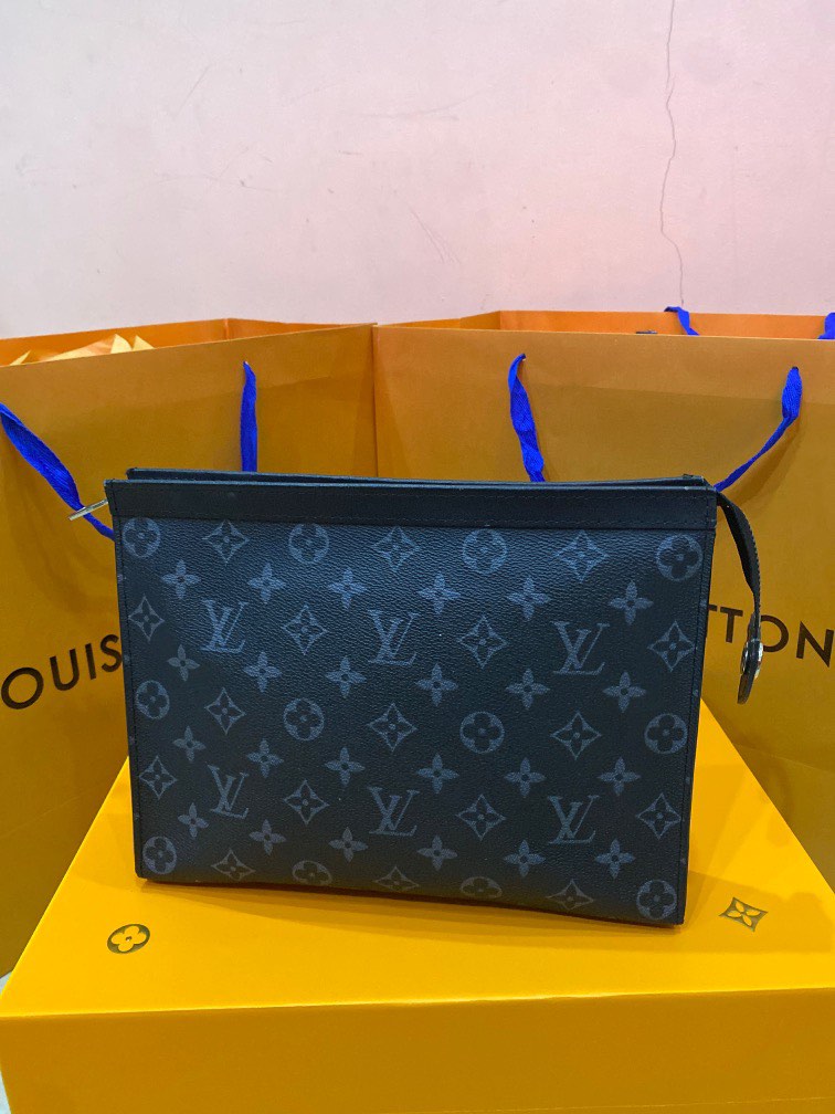 Lv monogram Eclipse Clutch, Barang Mewah, Tas & Dompet di Carousell