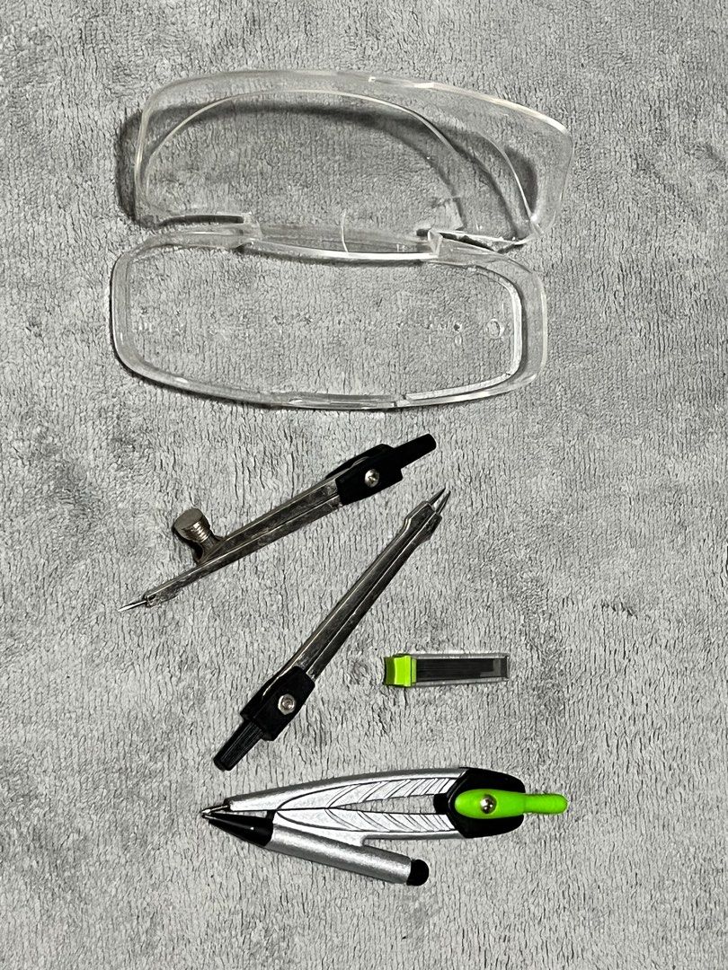 Math stationeries curve ruler protractor set square compass, Hobbies ...