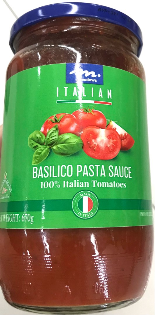 Meadows Italian Basilico Pasta Sauce 670g Tomato & Basil, Food & Drinks ...