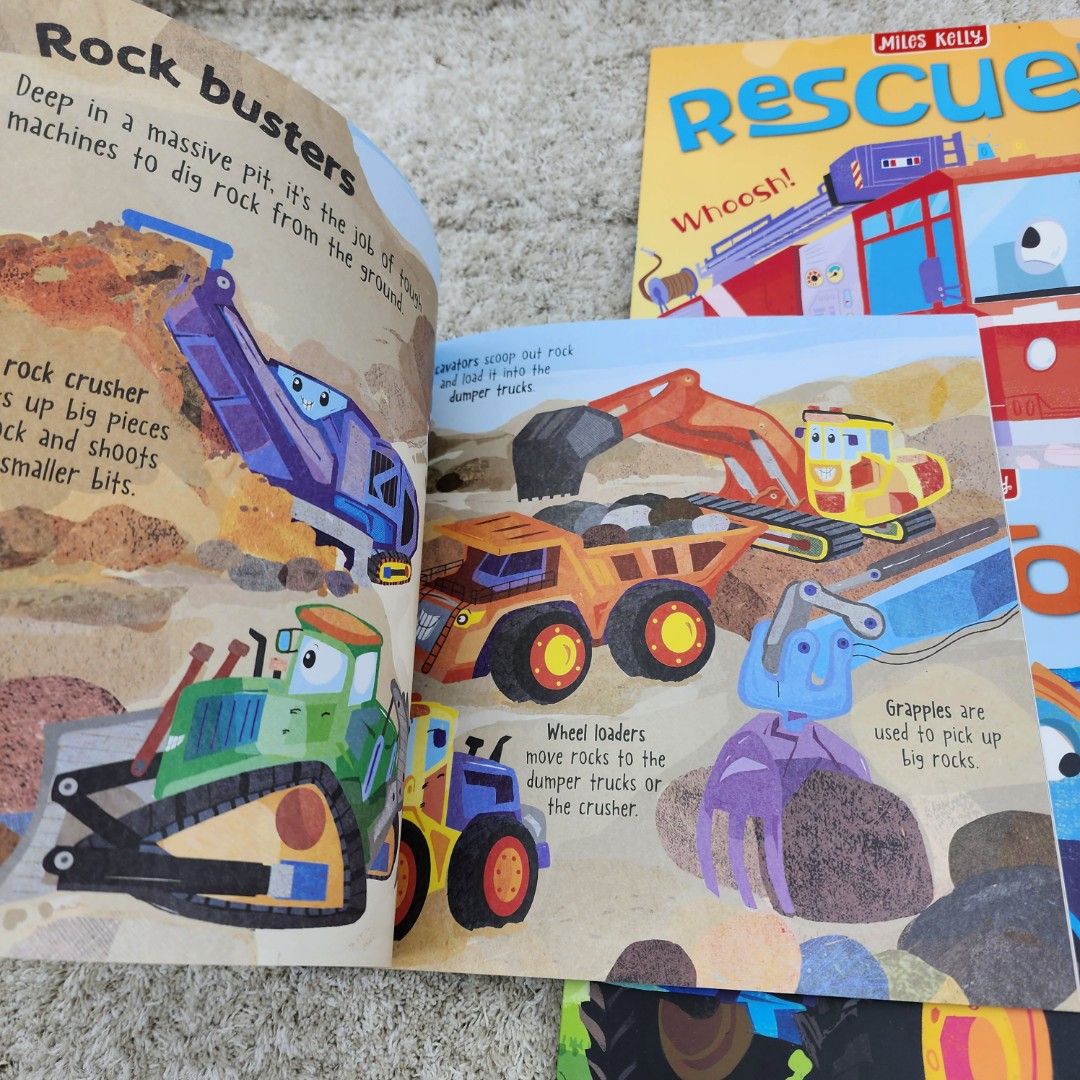 Miles Kelly Mighty machines set/diggers/rescue/tractors/trucks, Hobbies ...