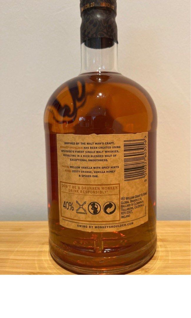 1L Monkey Shoulder blended scotch , Food & Drinks, Alcoholic Beverages ...