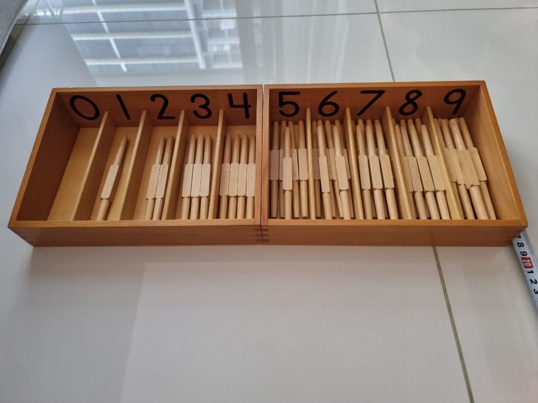 Montessori Spindle Box, Hobbies & Toys, Toys & Games on Carousell