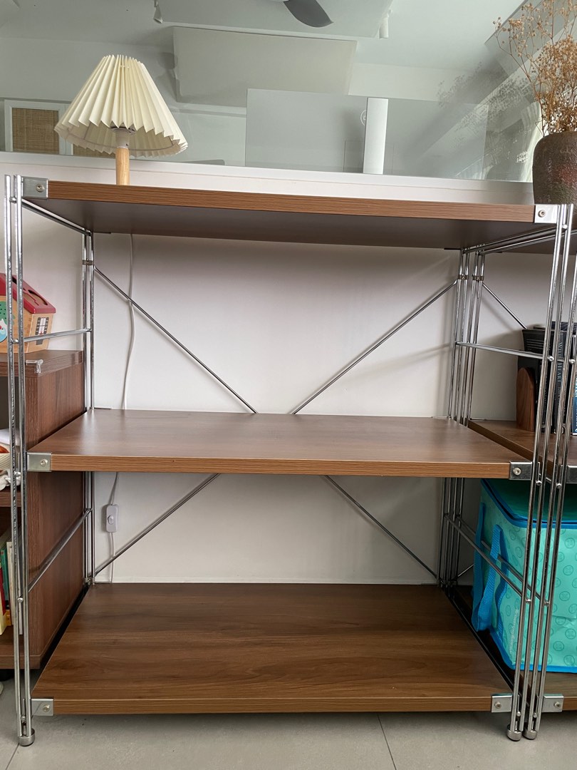 Muji inspired wood metal shelf, Furniture & Home Living, Furniture ...