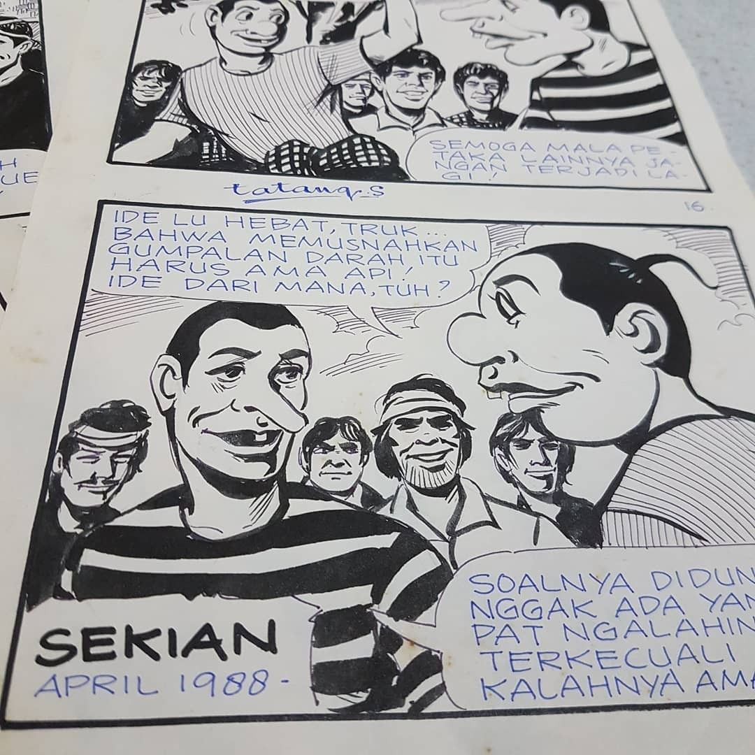 Naskah gambar asli Cergam Komik Tatang S Darah Setan, Buku & Alat Tulis ...