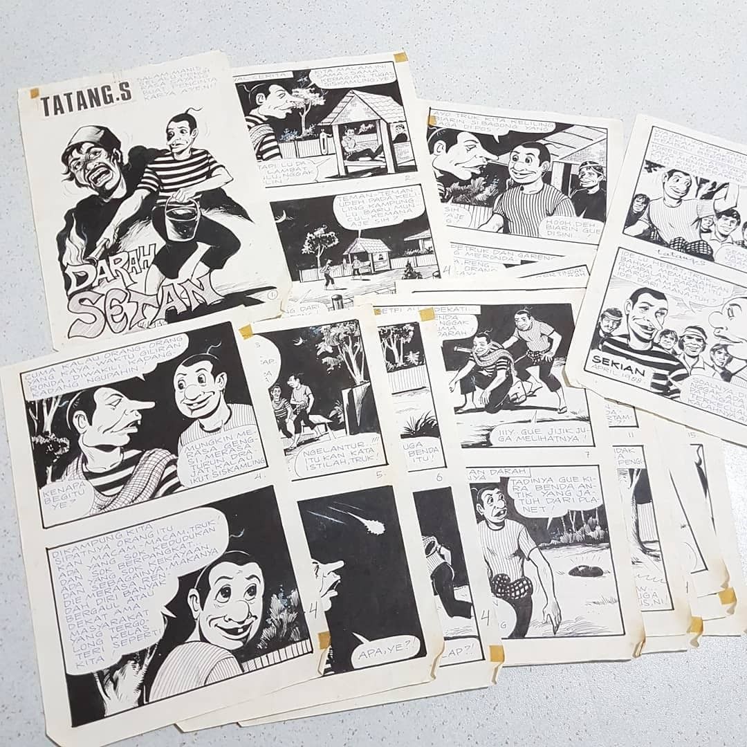 Naskah gambar asli Cergam Komik Tatang S Darah Setan, Buku & Alat Tulis ...
