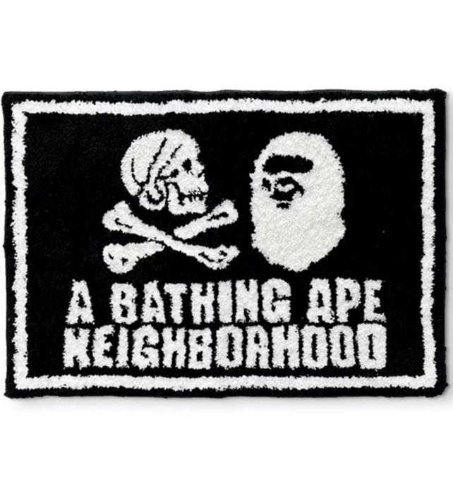 NBHD BAPE FLOOR MAT CARPET FLUFFY LIVING BED ROOM BTO DECO HOME TOILET ...