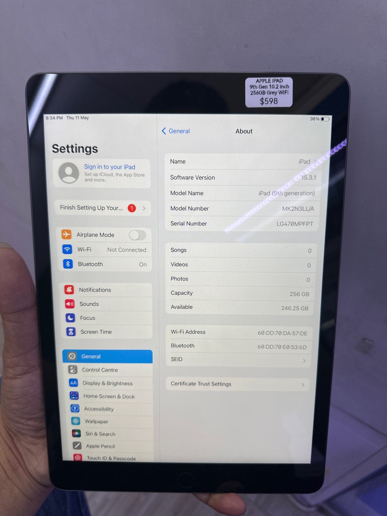Nice IPad 9th Gen 256GB Wifi Only, Mobile Phones & Gadgets, Tablets ...