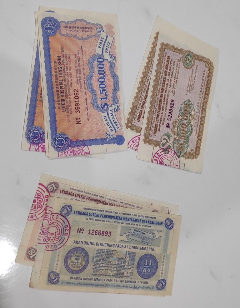 old lottery ticket 1980s lot, Hobbies & Toys, Collectibles ...