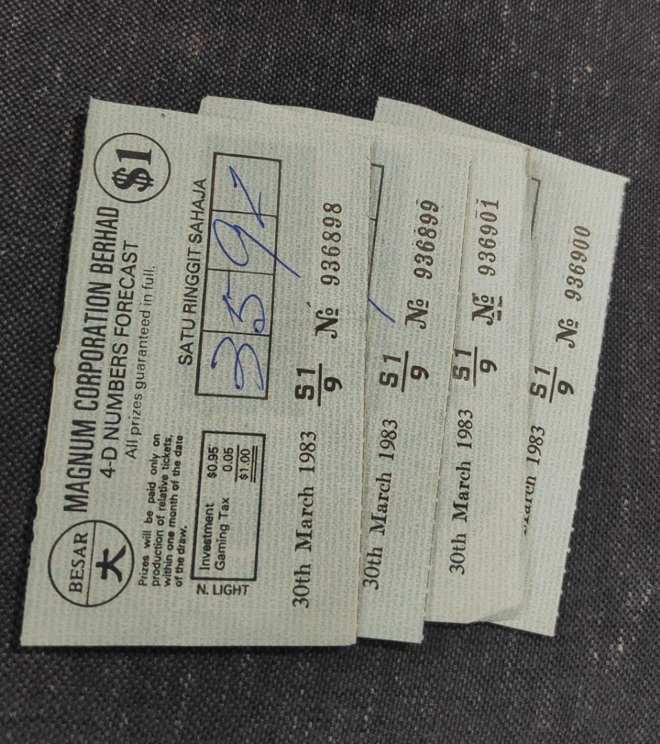 old lottery ticket 1980s lot, Hobbies & Toys, Collectibles ...