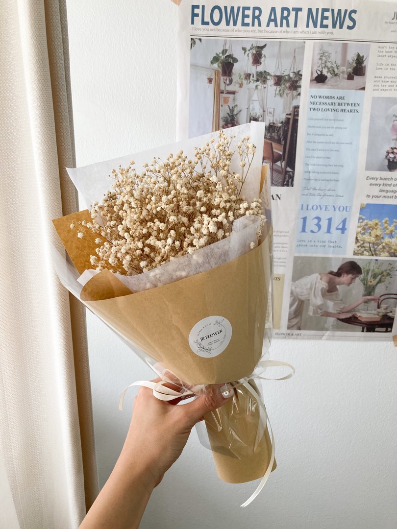 Original Colour Dried Baby Breath Flower Bouquet, Hobbies & Toys ...