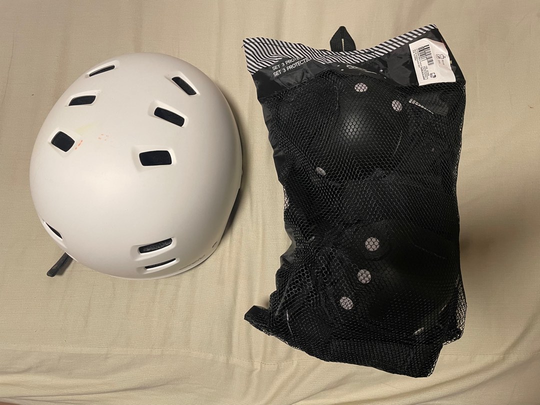 Oxelo helmet and protector set, Sports Equipment, Sports & Games ...
