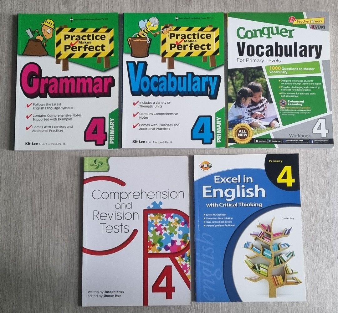 P4 English Grammar, Vocabulary and Comprehension, Hobbies & Toys, Books ...