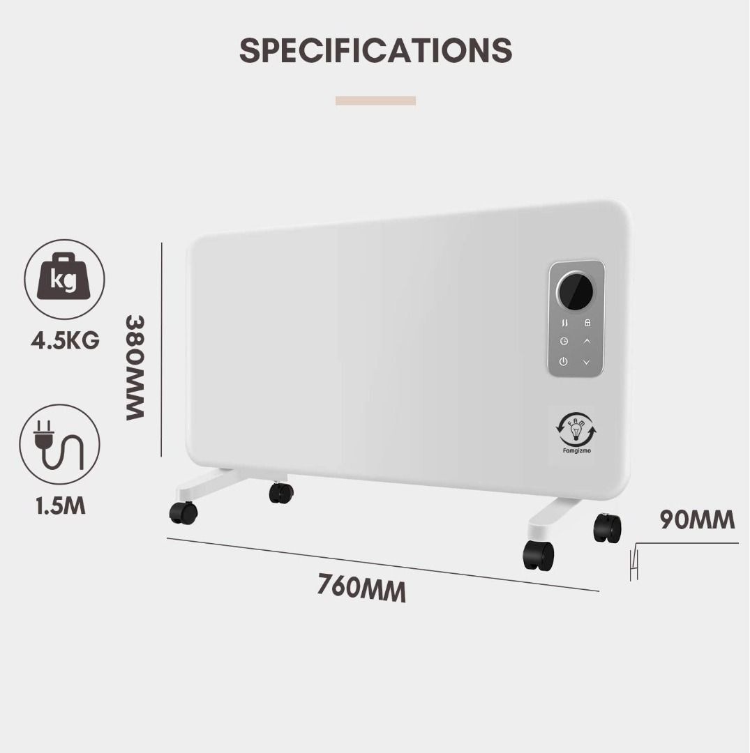 Panel Heater Radiator Wall Mounted Convector - FAM famgizmo 1800W WIFI ...