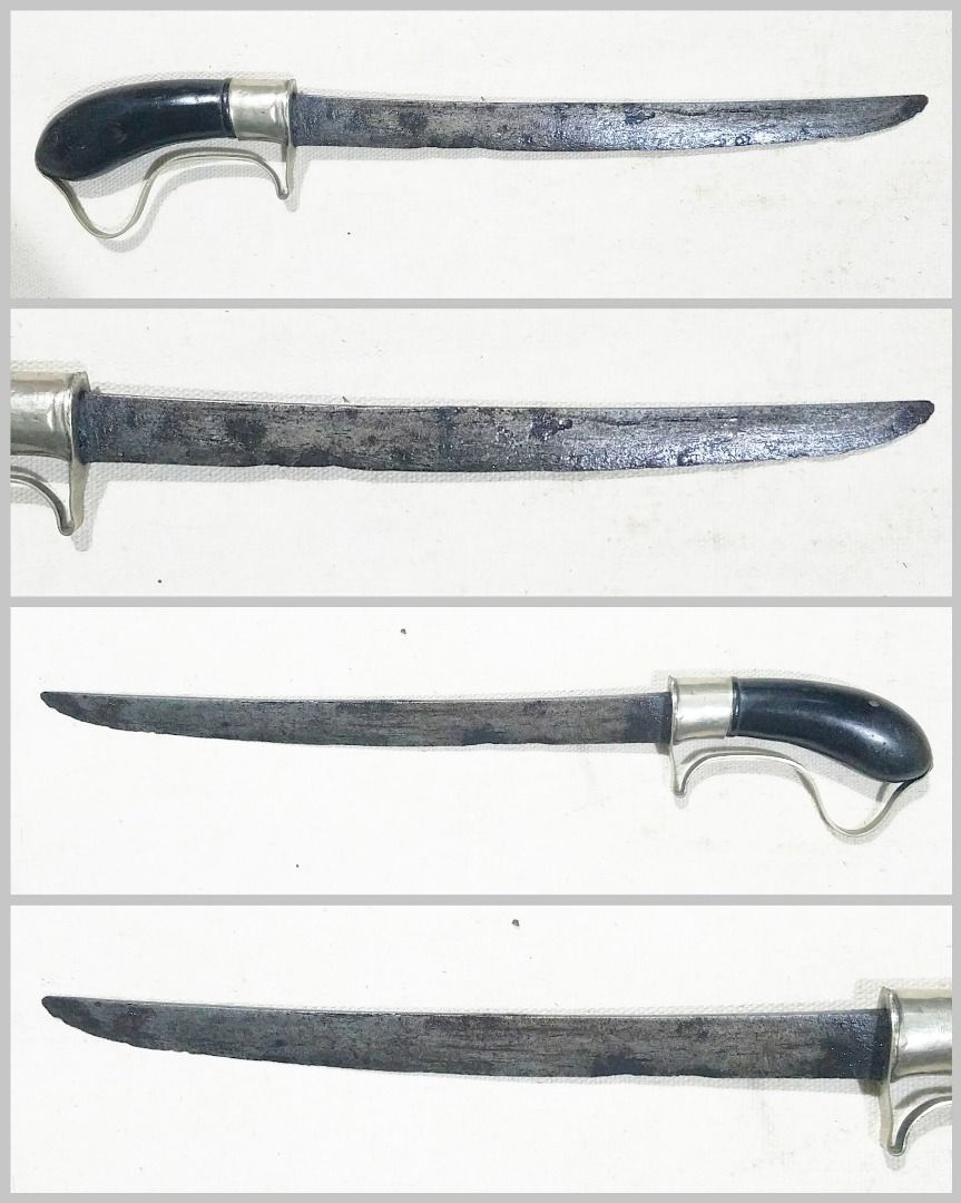 Patrem Pedang Sabet Kacirebonan Sandangan Perak Hulu Tanduk, Antik ...